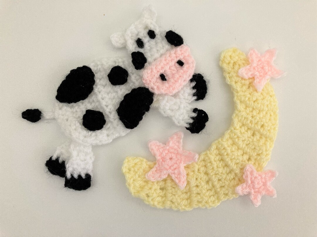Cow Jumped Over the Moon Crochet Applique Pattern Instant Pdf Download ...