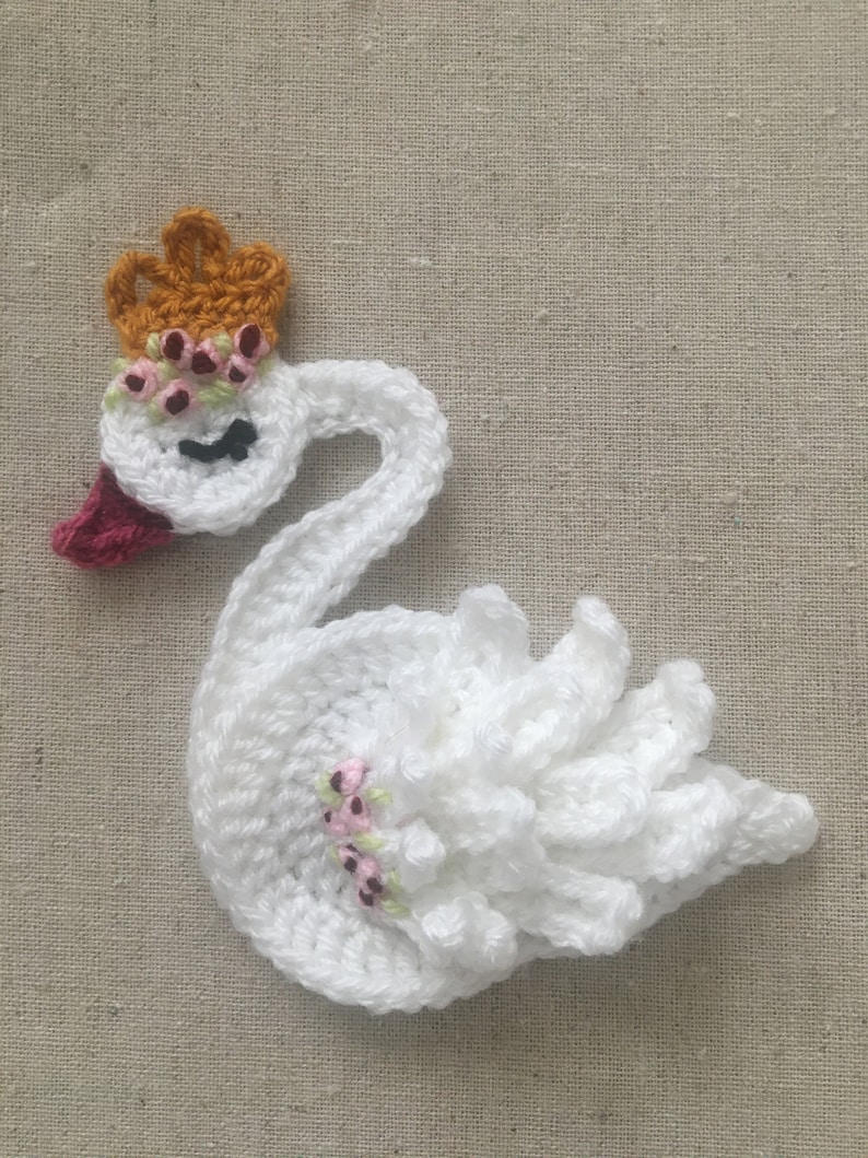 Crochet Pattern - Swan Princess Applique - Instant Pdf Download - Etsy