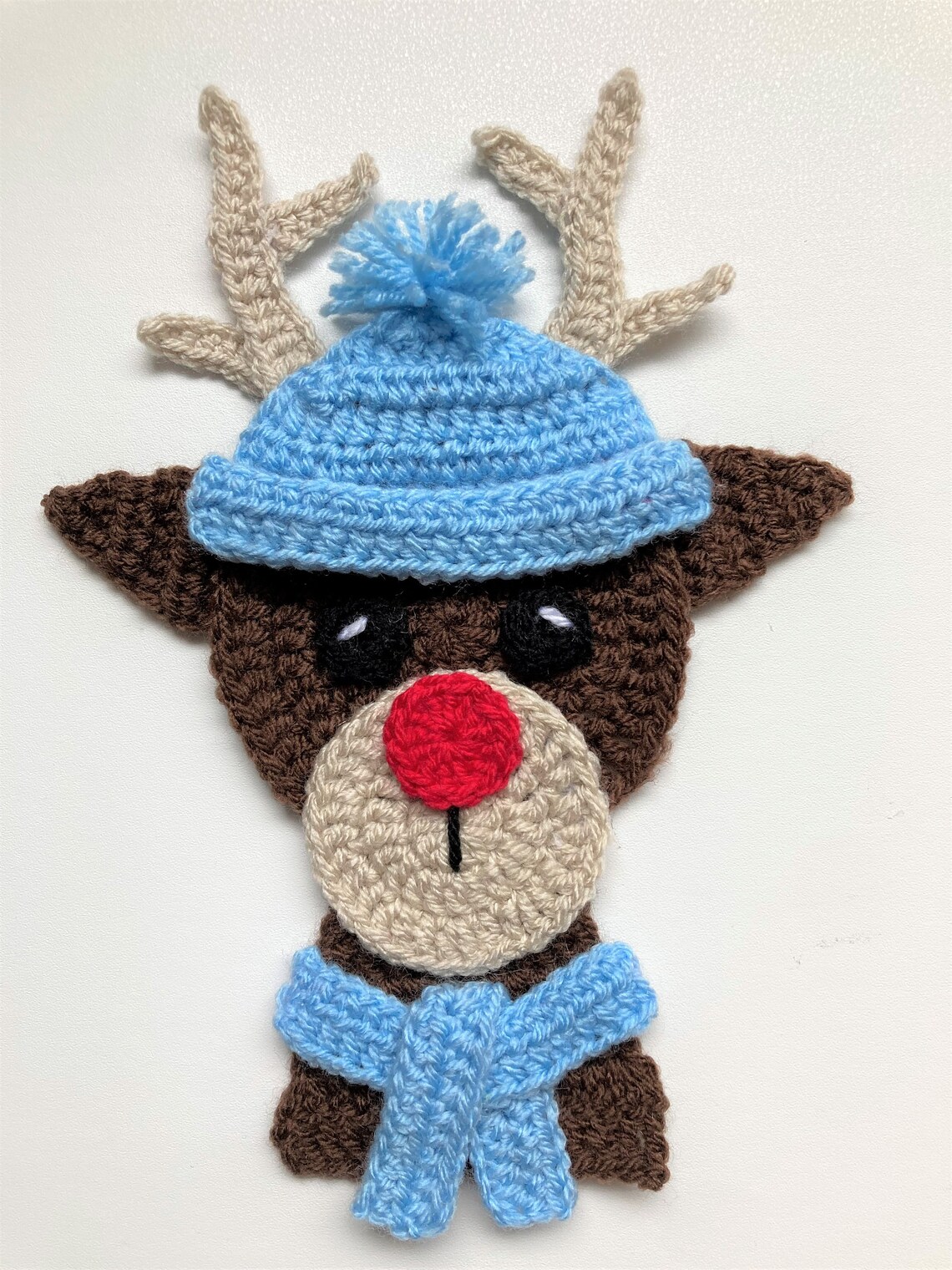Rudolph Head Crochet Applique Pattern Instant Pdf Download - Etsy UK