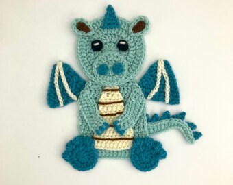 Crochet Dragon Applique Pattern Only - Etsy