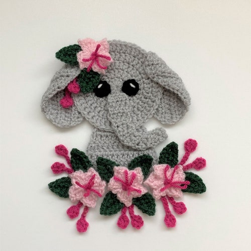Crochet Pattern Applique Elephant - Etsy