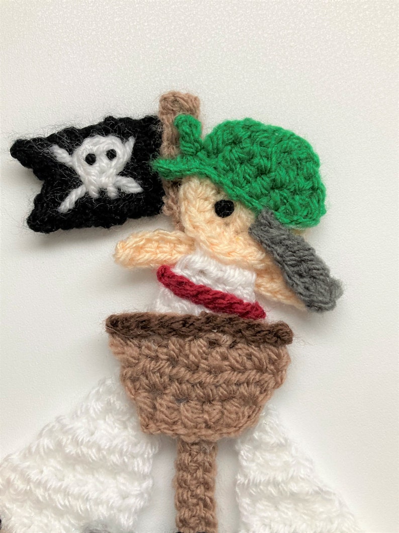 Pirate Ship Crochet Applique Pattern Instant Pdf Download | Etsy