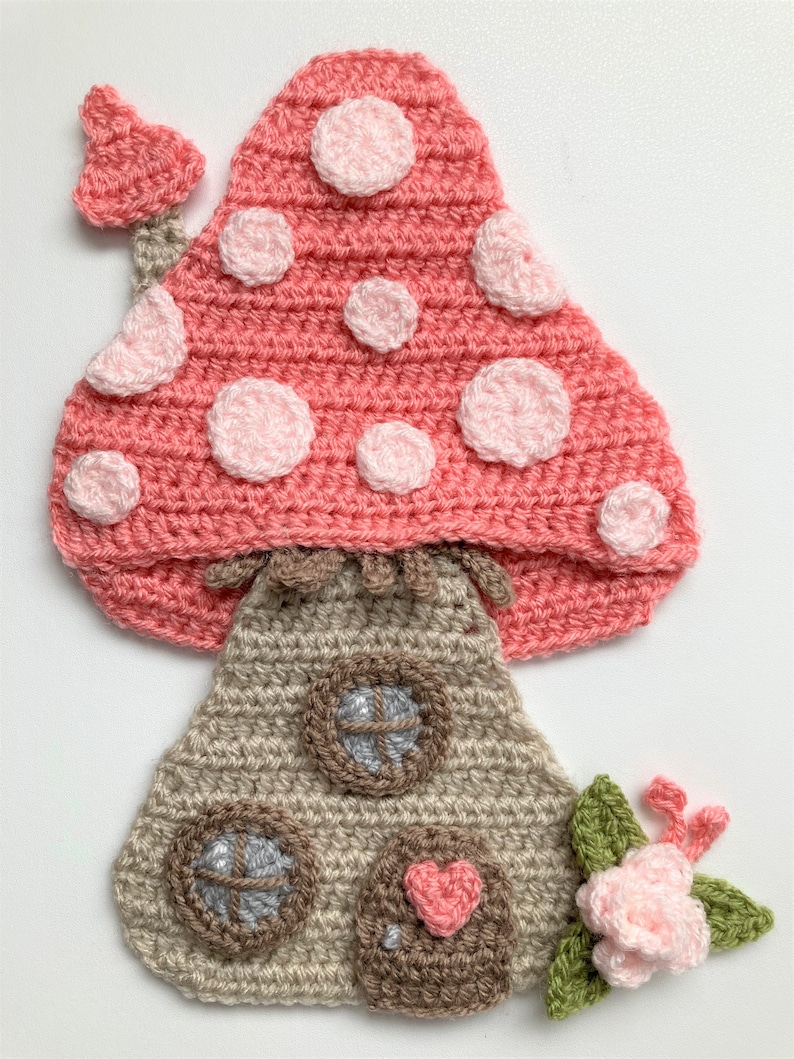 Toadstool Fairy House Crochet Applique Pattern Instant Pdf - Etsy
