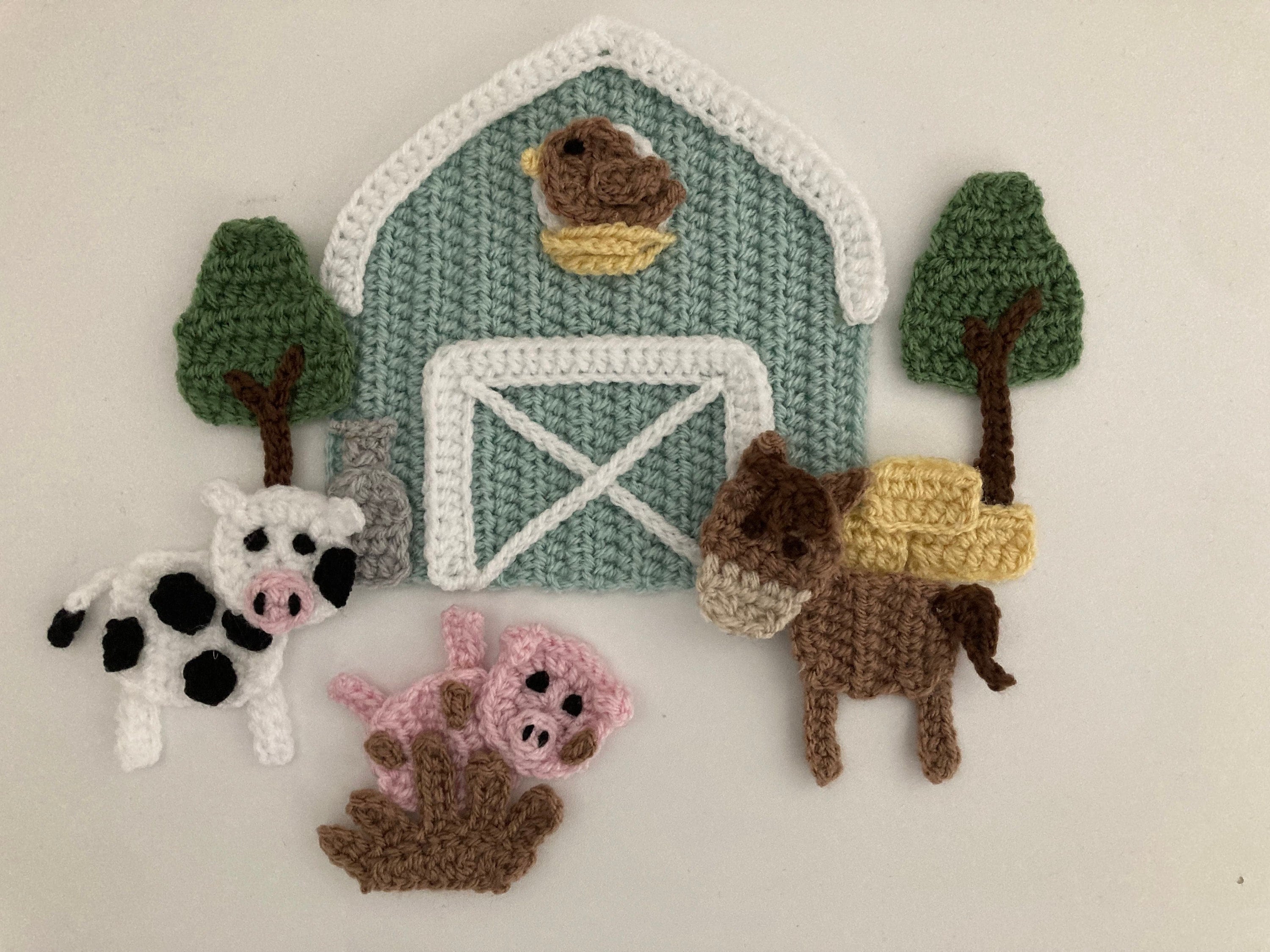 Farm Crochet Applique Pattern Instant Pdf Download - Etsy