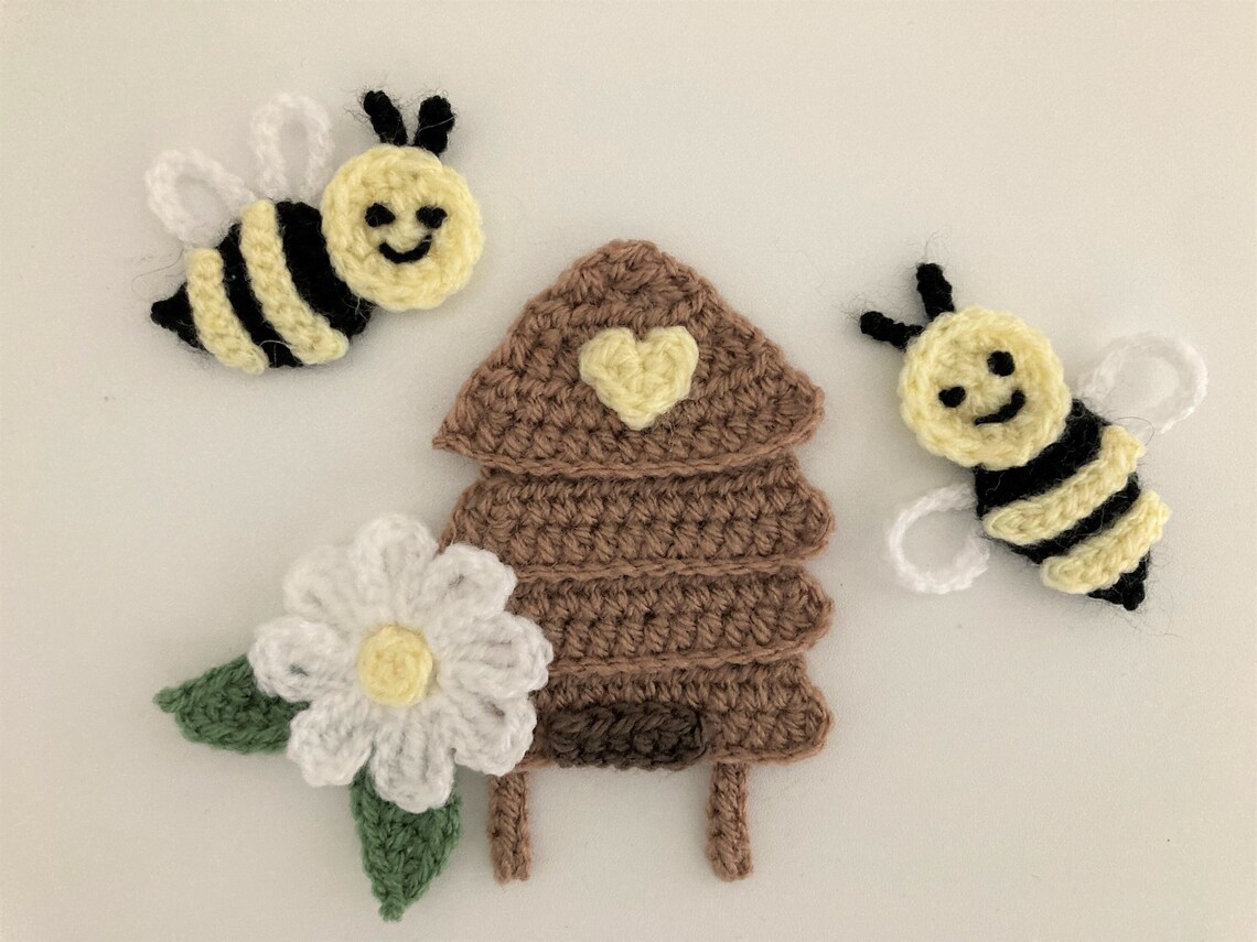 Bee Hive Crochet Applique Pattern Instant Pdf Download | Etsy
