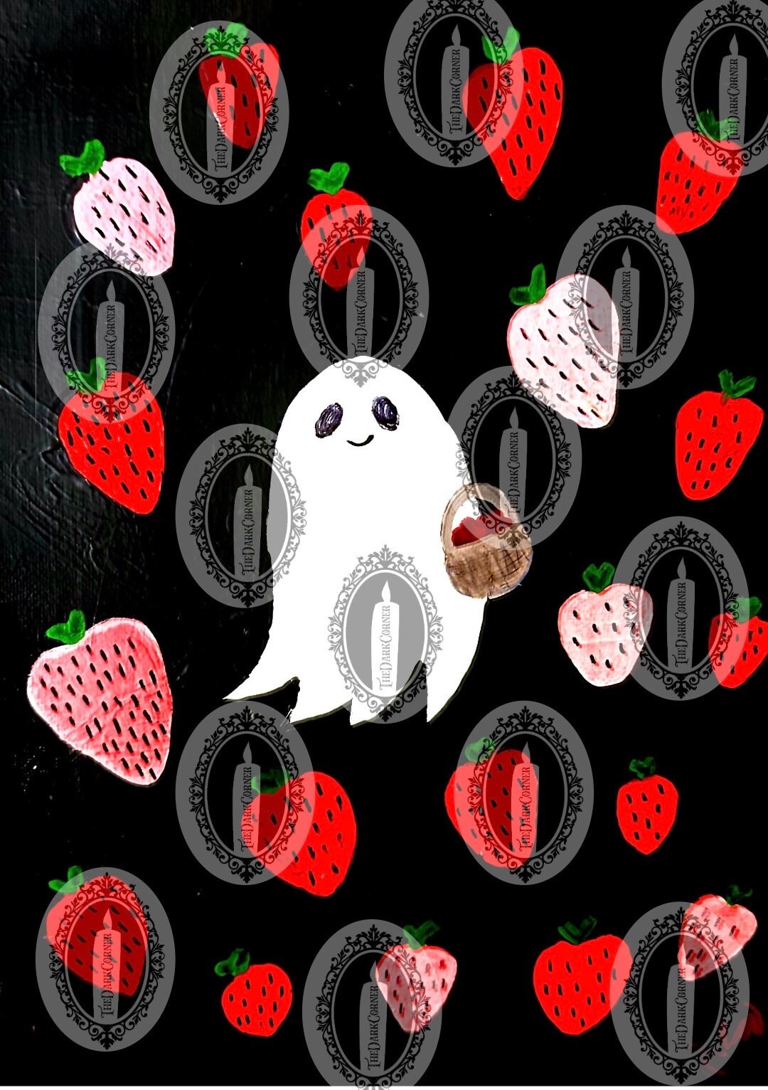 Strawberry Garden Ghost Print - Etsy