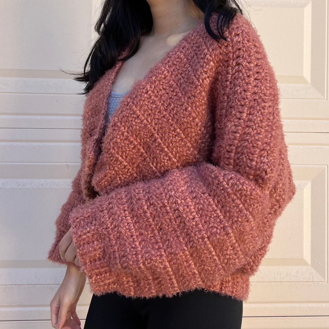 Basic Cropped Oversized Cardigan Crochet Pattern - Etsy