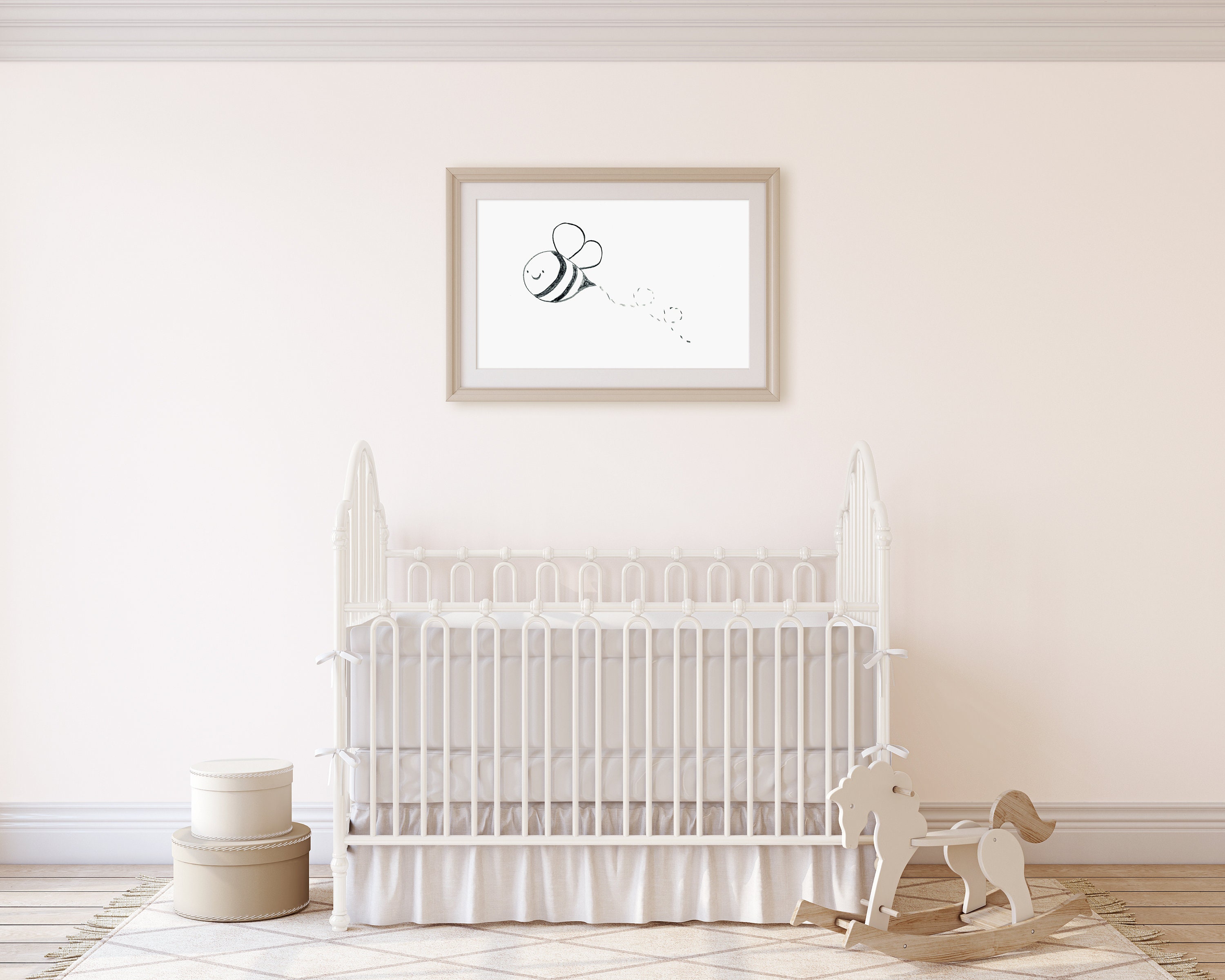 Buzzy Bee Drawing Bee Art Cute Bee Happy Bee Bee Nursery - Etsy