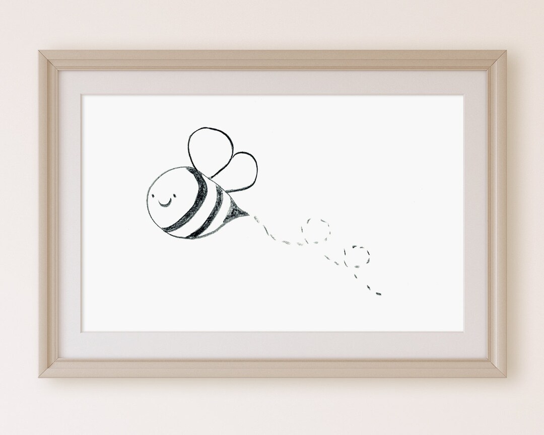 Buzzy Bee Drawing, Bee Art, Cute Bee, Happy Bee, Bee Nursery, Honey Bee ...