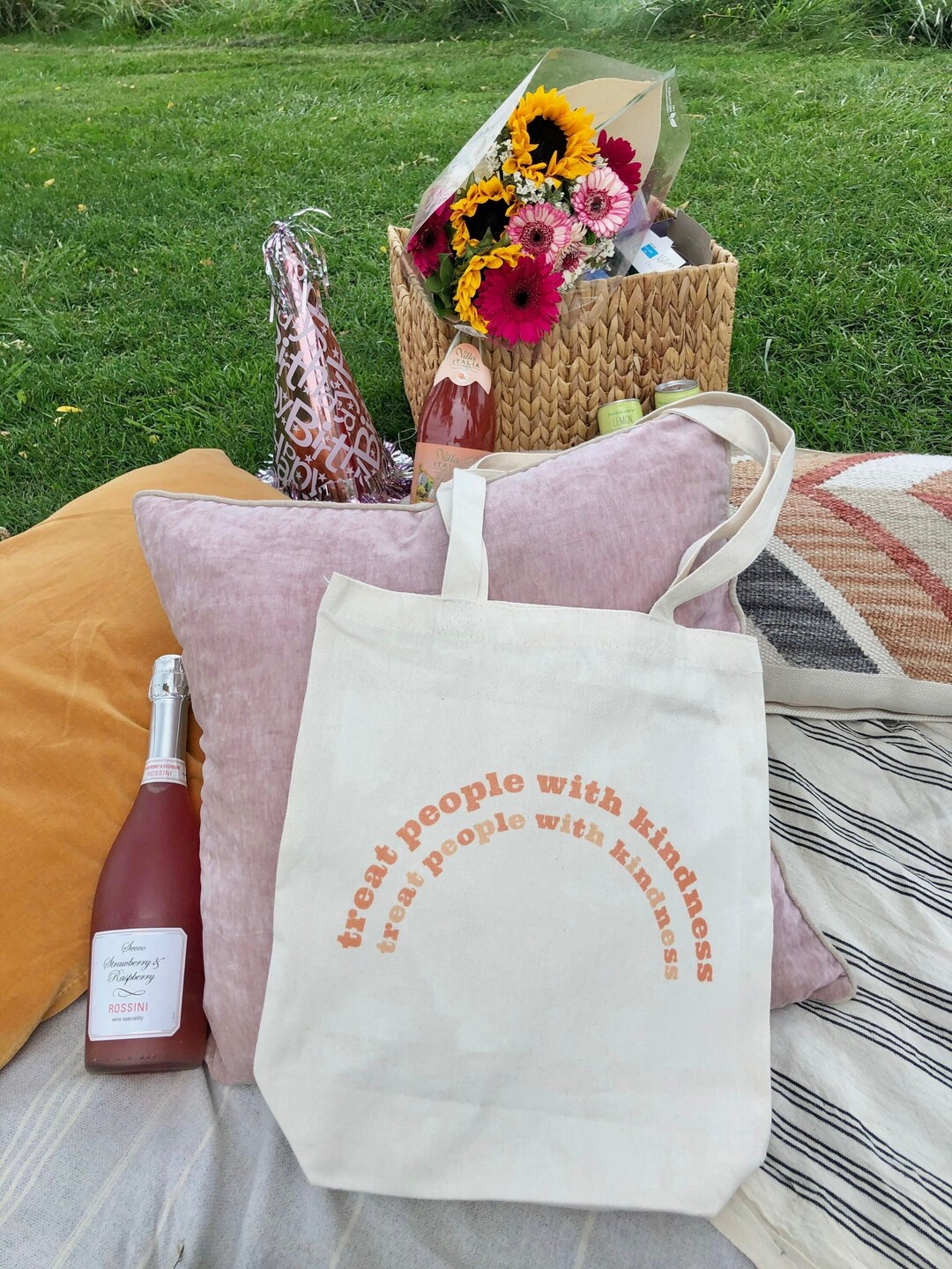The Peach Kindness Rainbow Tote Bag - Etsy