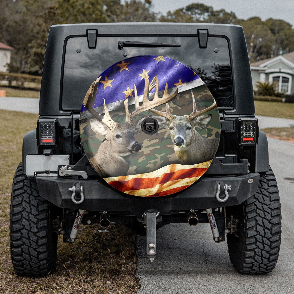 Deer Hunting Cover Camo Pattern USA Spare Tire Cover sold by Rian ...