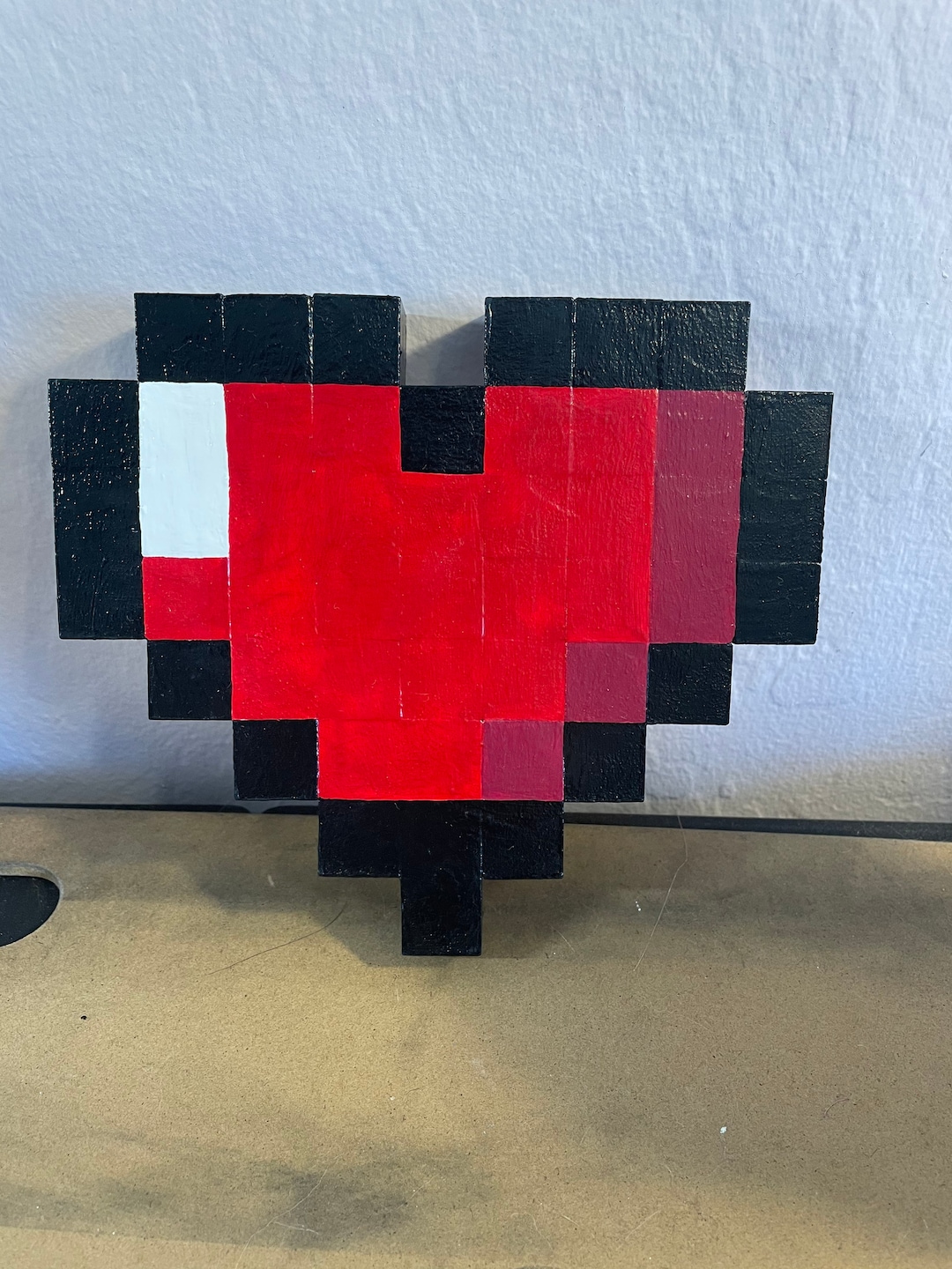 Wooden Hand Painted Minecraft Heart - Etsy