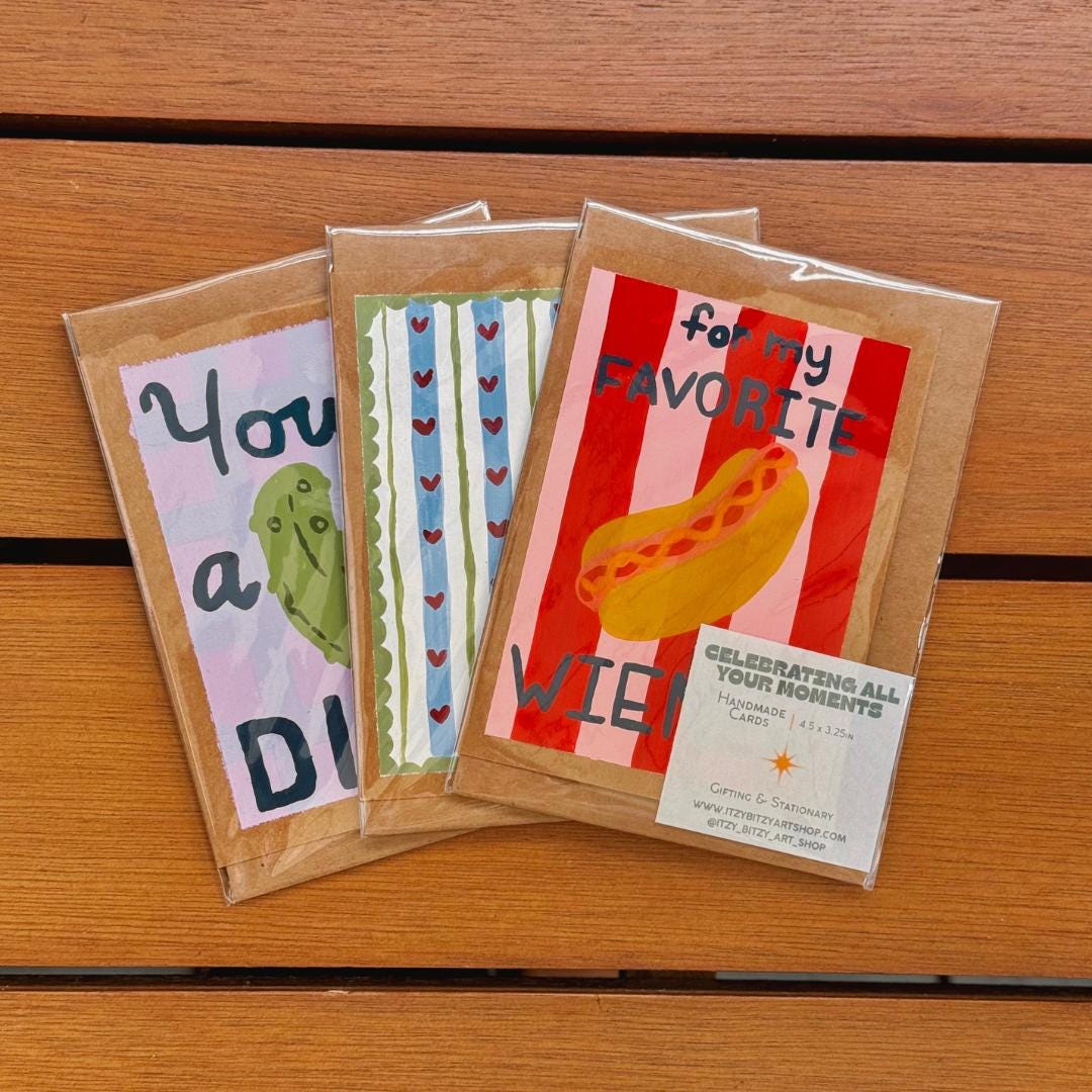 Hand-painted Flirty Greeting Card: Funny Romantic Art for Partner - Etsy