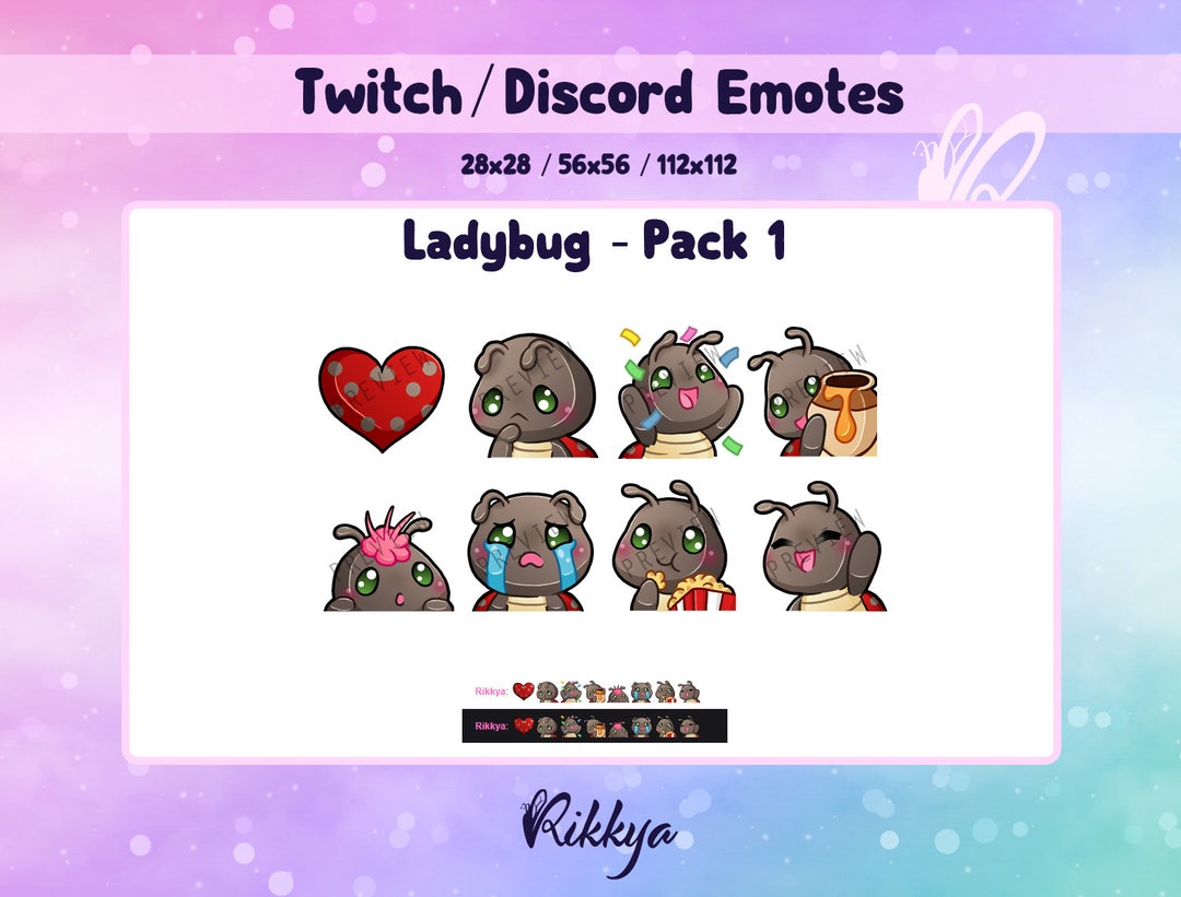 Twitch Emote - Cute Ladybug Pack 1 - Instant Download / P2U. Premade ...