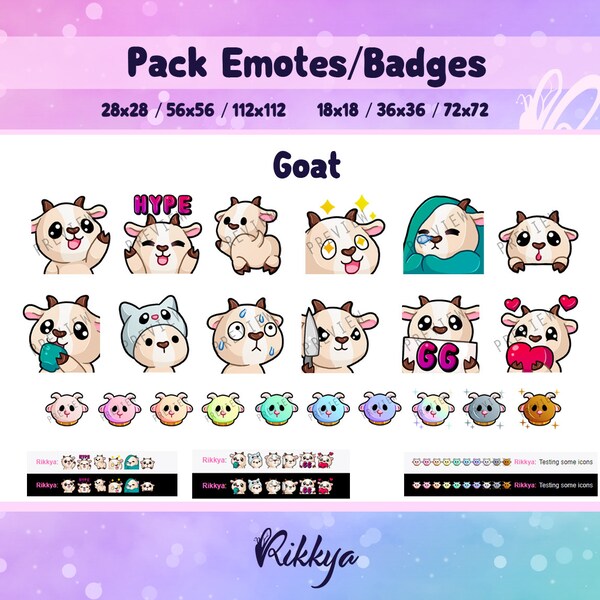 Goat Emotes Pack - Etsy