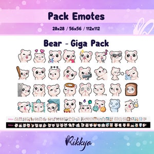 Twitch Sub Emote Giga Pack White Bear Instant Download / P2U. Premade ...