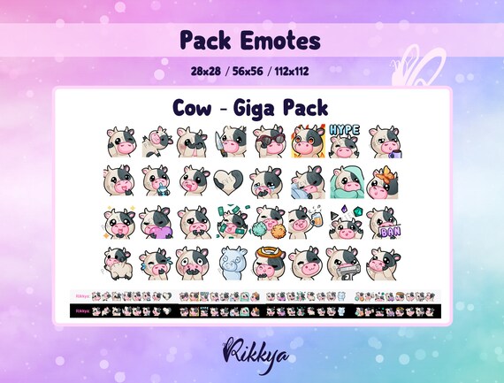Twitch Sub Emote/badge Giga Pack Cow Instant Download / | Etsy