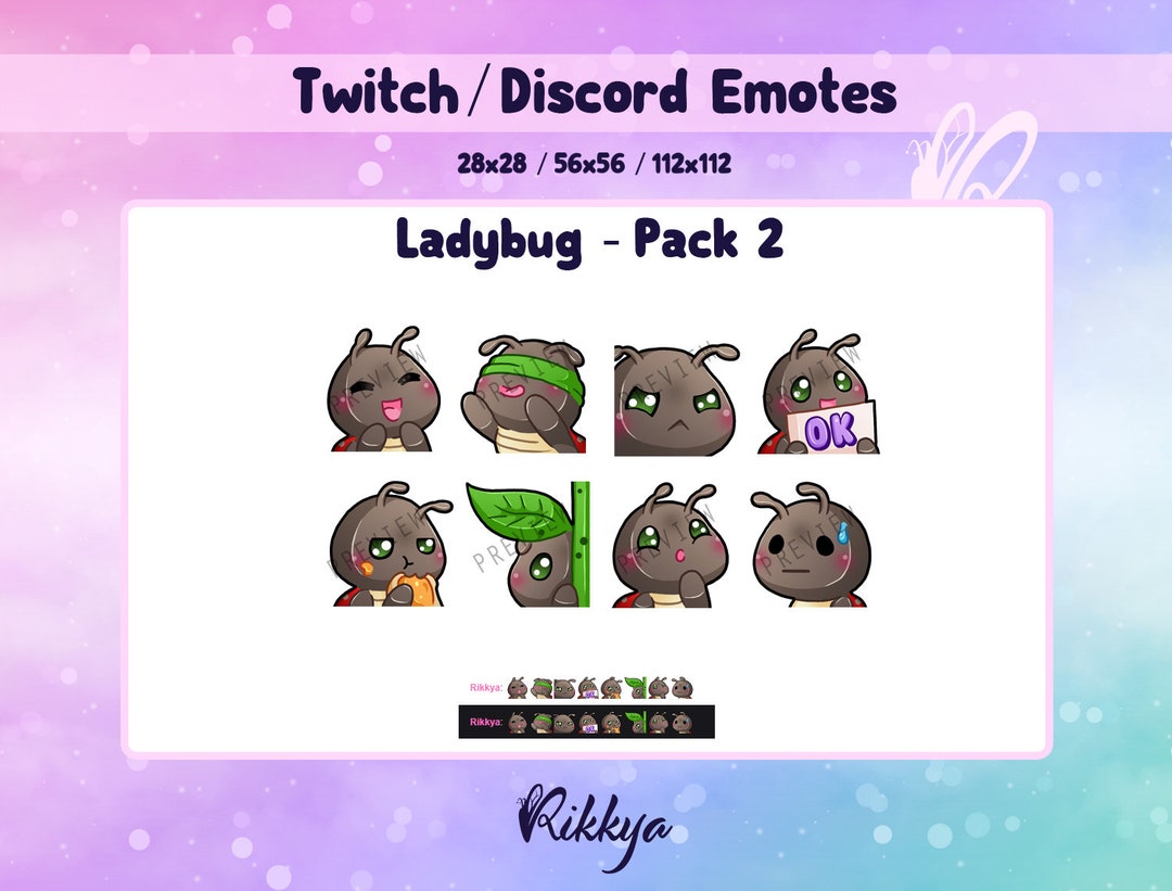 Twitch Emote - Cute Ladybug Pack 2 - Instant Download / P2U. Premade ...