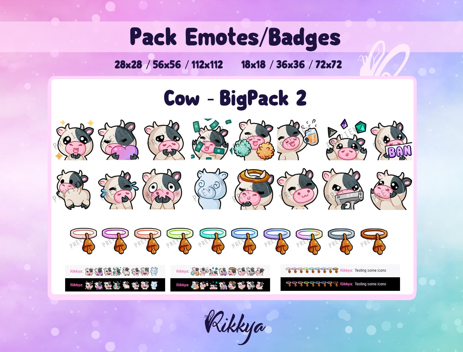 Pack Twitch Sub Emote/badge Cow Big Pack 2 Instant Download / P2U ... Pack Twitch Sub Emote/badge Cow Big Pack 2 Instant Download / P2U ...