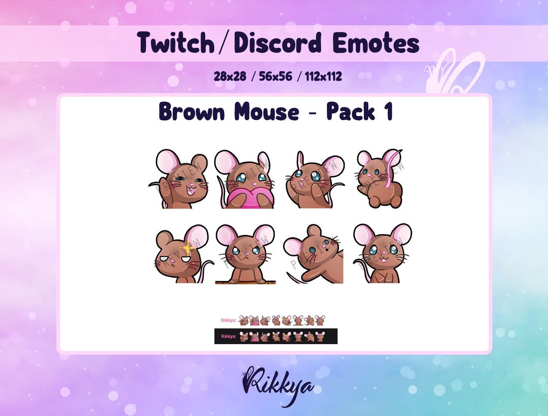Twitch Emote - Brown Mouse Pack 1 - Instant Download / P2U. Premade ...