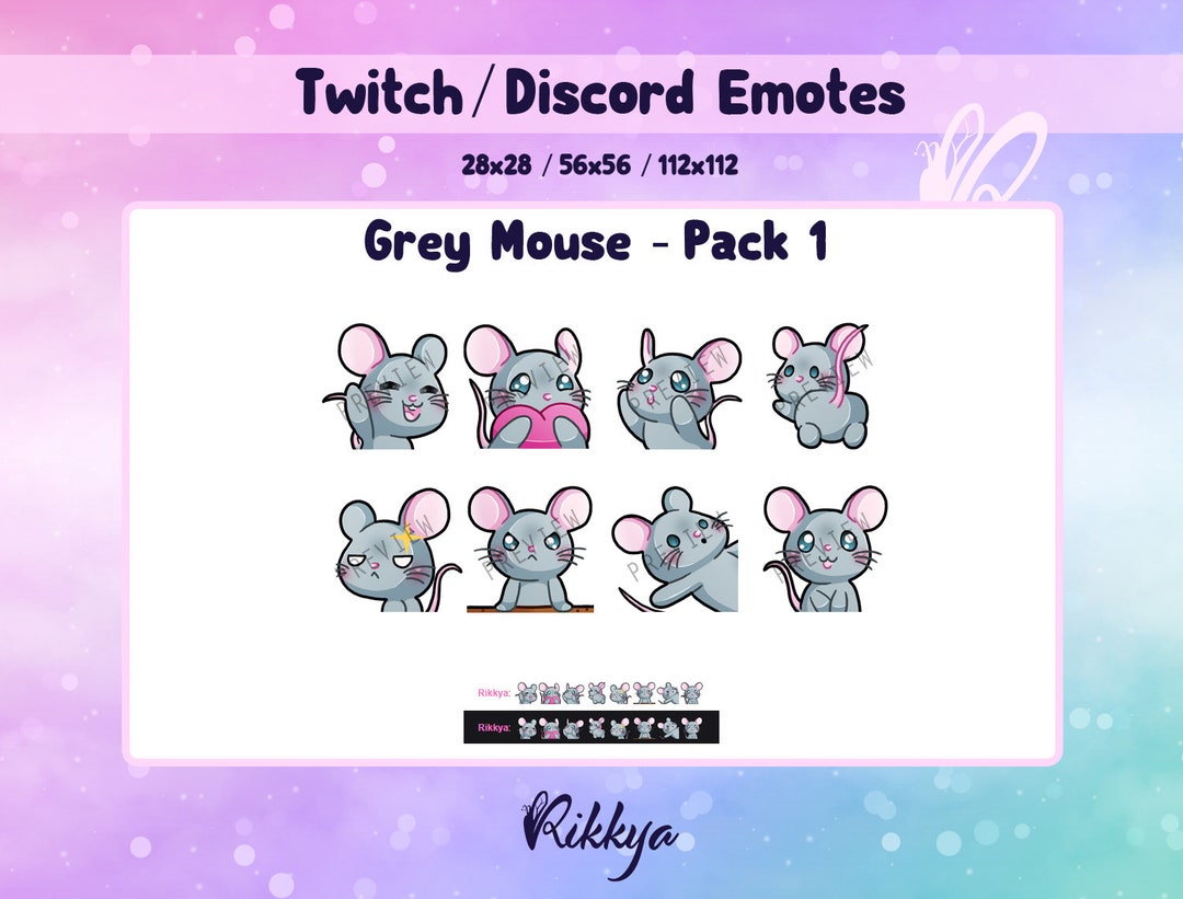 Twitch Emote - Gray Mouse Pack 1 - Instant Download / P2U. Premade ...