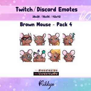 Twitch Emote - Brown Mouse Pack 4 - Instant Download / P2U. Premade ...