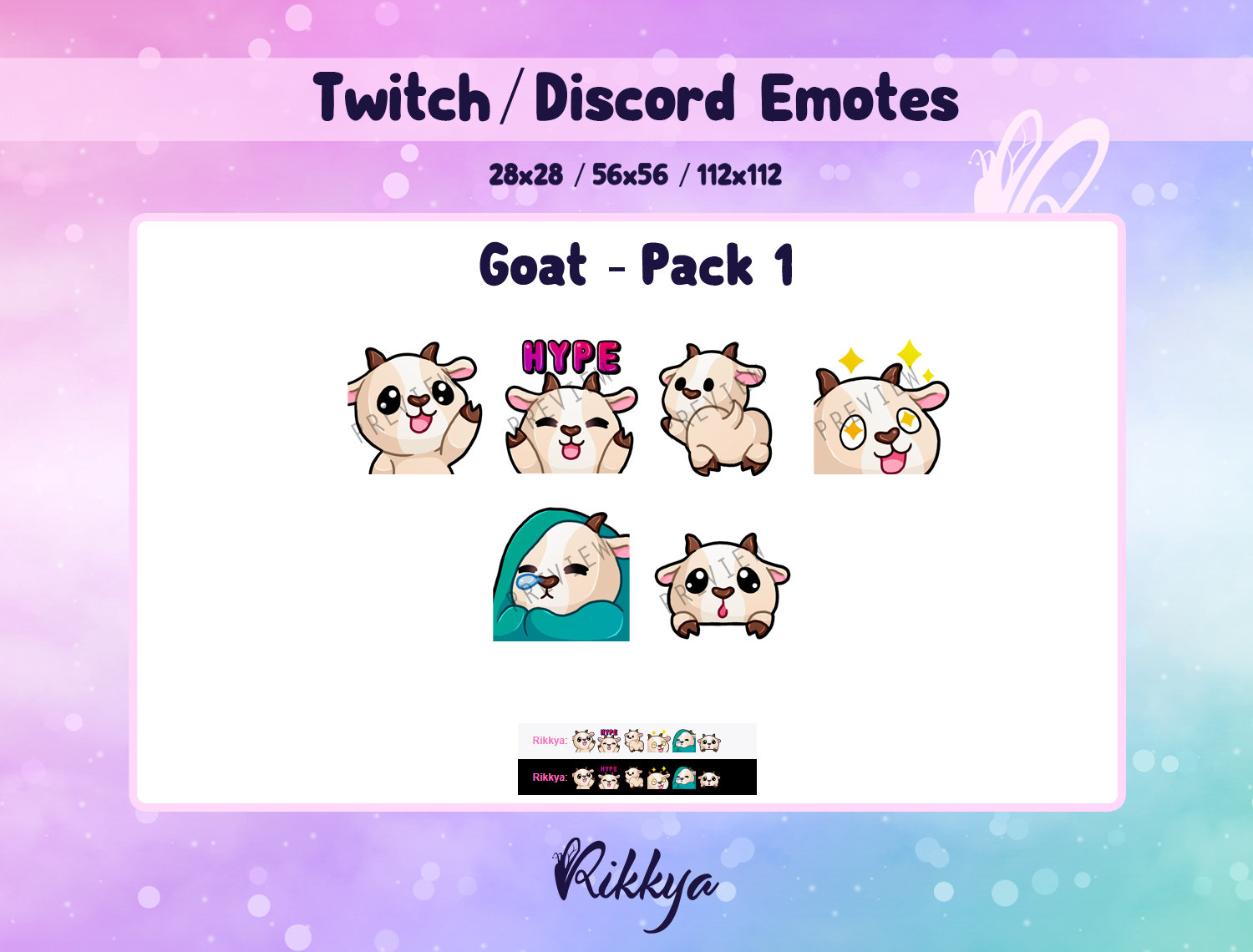 Twitch Emote - Goat Pack 1 - Instant Download / P2U. Premade Stream ...