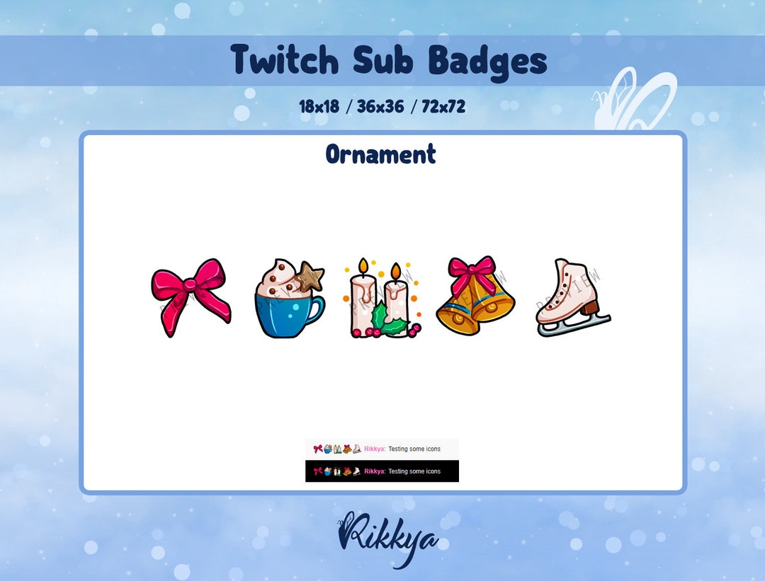 Twitch Bit/cheer Sub Badge Christmas Ornament Instant Download /P2U ...