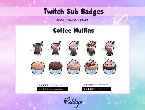 Twitch Bit/cheer Sub Badge Coffee Muffins Instant Download | Etsy