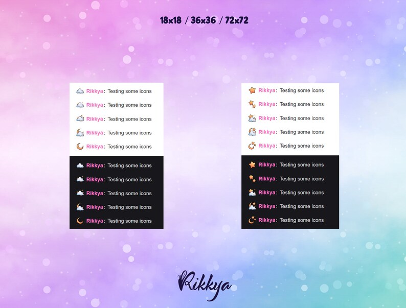 Twitch Bit/cheer Sub Badge Moon Stars Clouds Instant Download /P2U ...