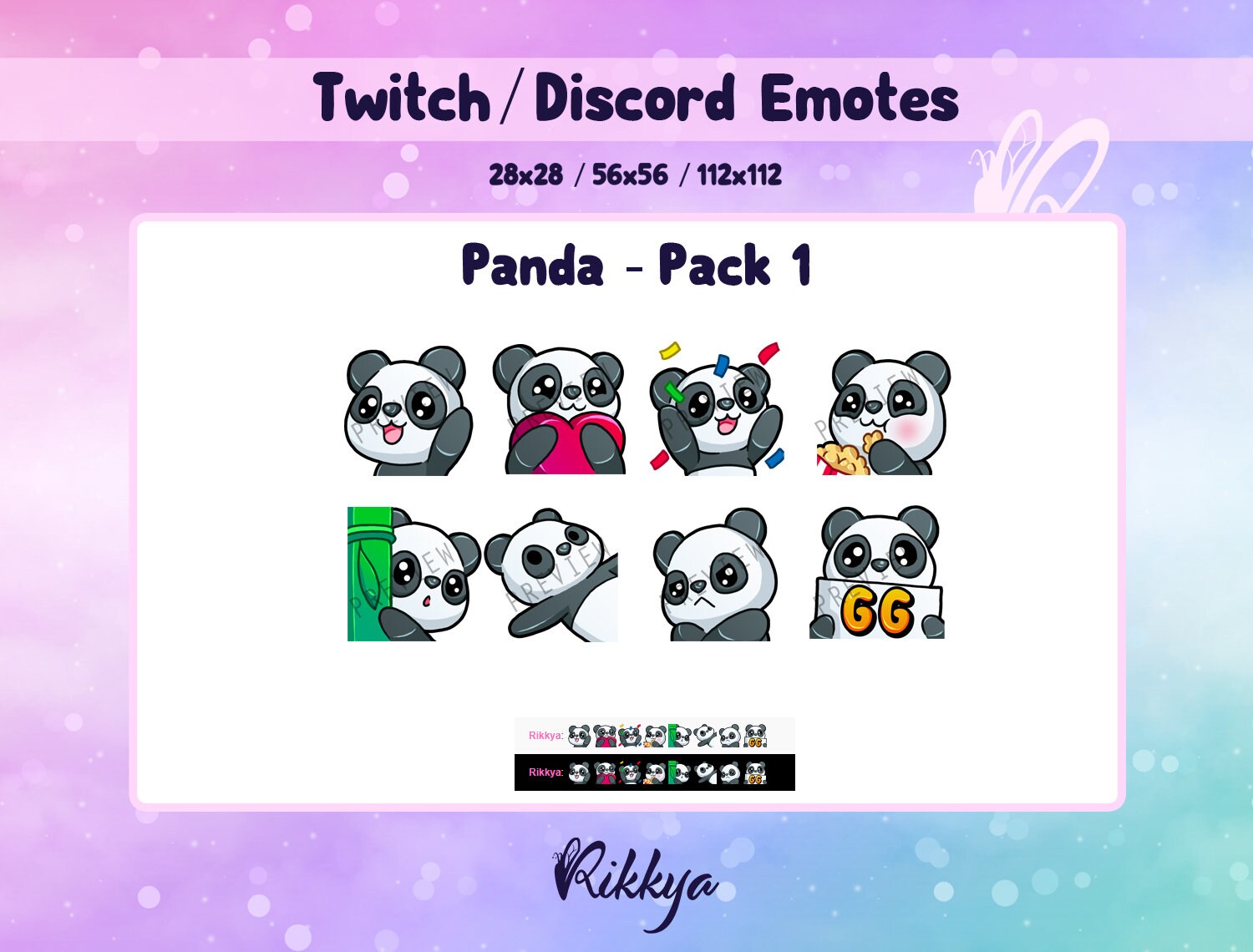 Twitch Emote Panda Pack 1 Instant Download / P2U. Premade - Etsy