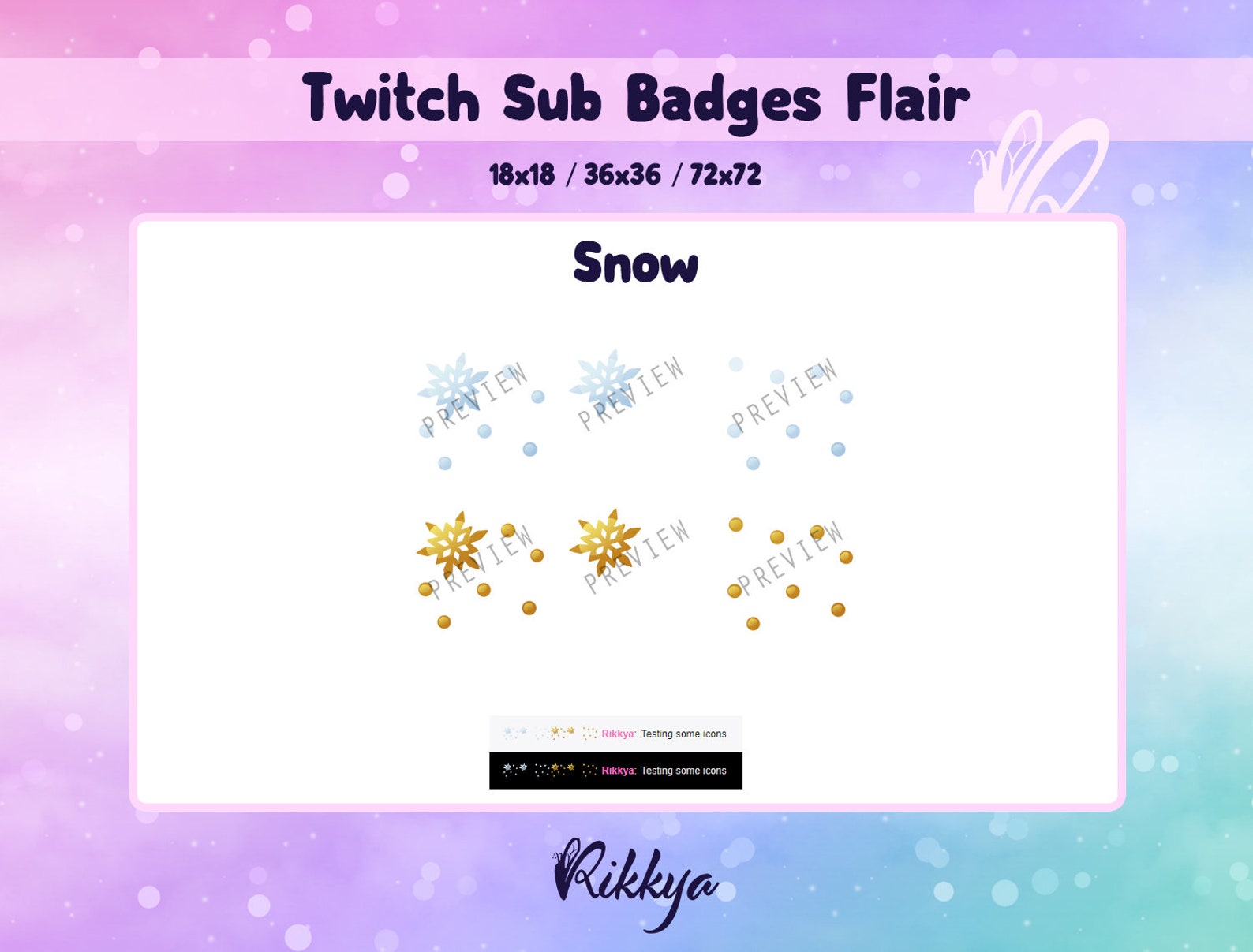Twitch Bit/cheer Sub Badge Flair Snow Instant Download / P2U. Premade ...