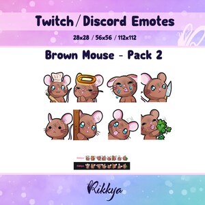 Twitch Emote - Brown Mouse Pack 2 - Instant Download / P2U. Premade ...