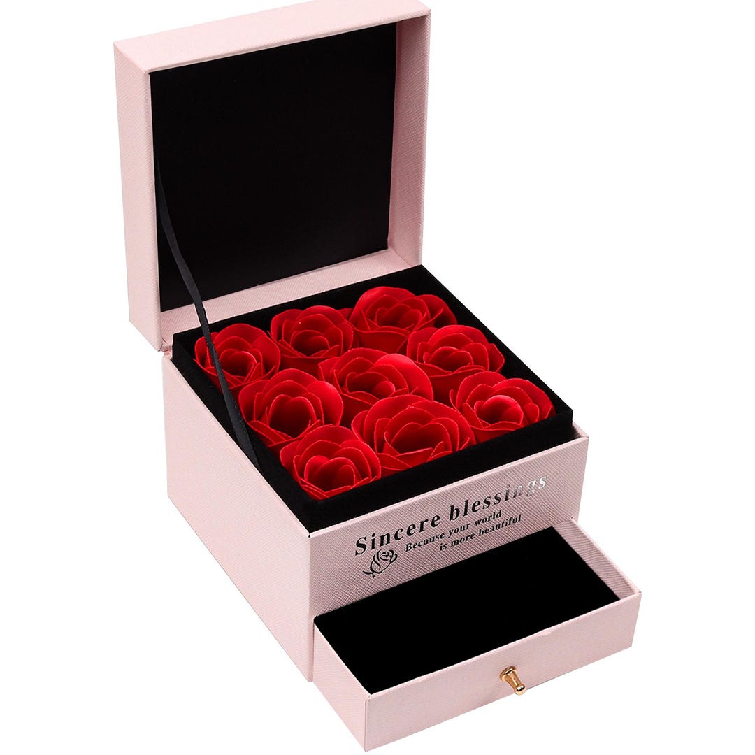 Trendmiya Drawer Artificial Rose Box Gift Set Special Authentic Design ...