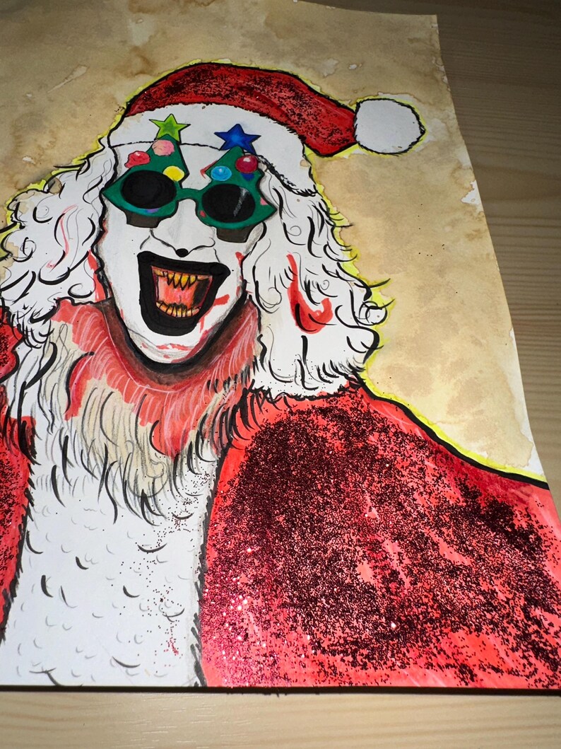 Art the Clown Santa Drawing 9x12 In. - Etsy