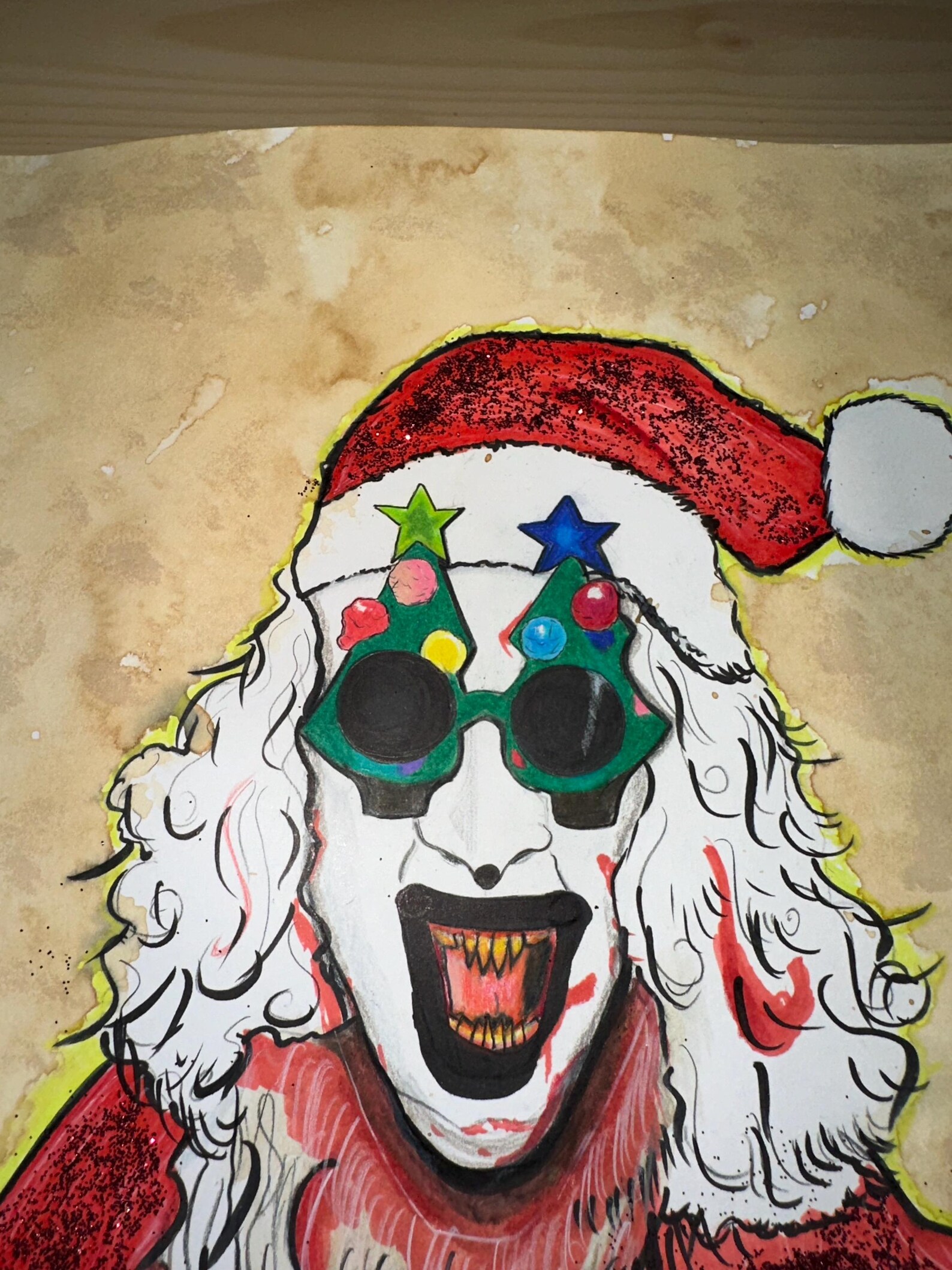 Art the Clown Santa Drawing - Etsy