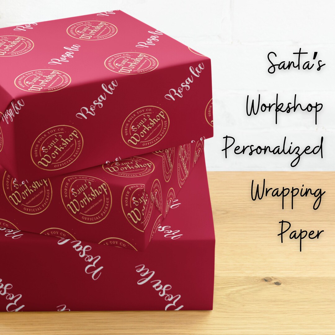 Personalized Christmas Gift Wrapping Paper/santa's Workshop Gift Wrap ...
