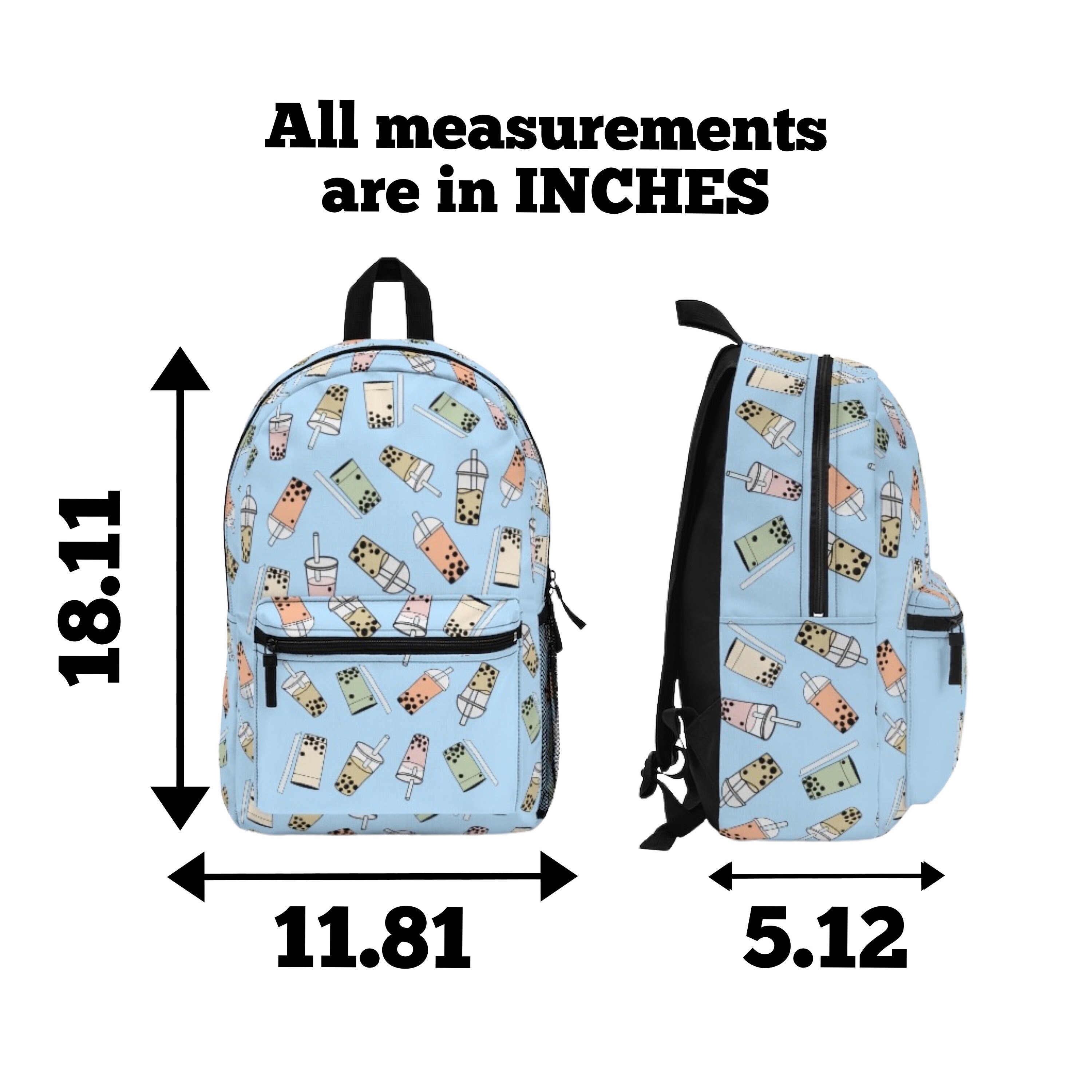 Boba Tea Backpack With Laptop Storage/milk Tea School - Etsy