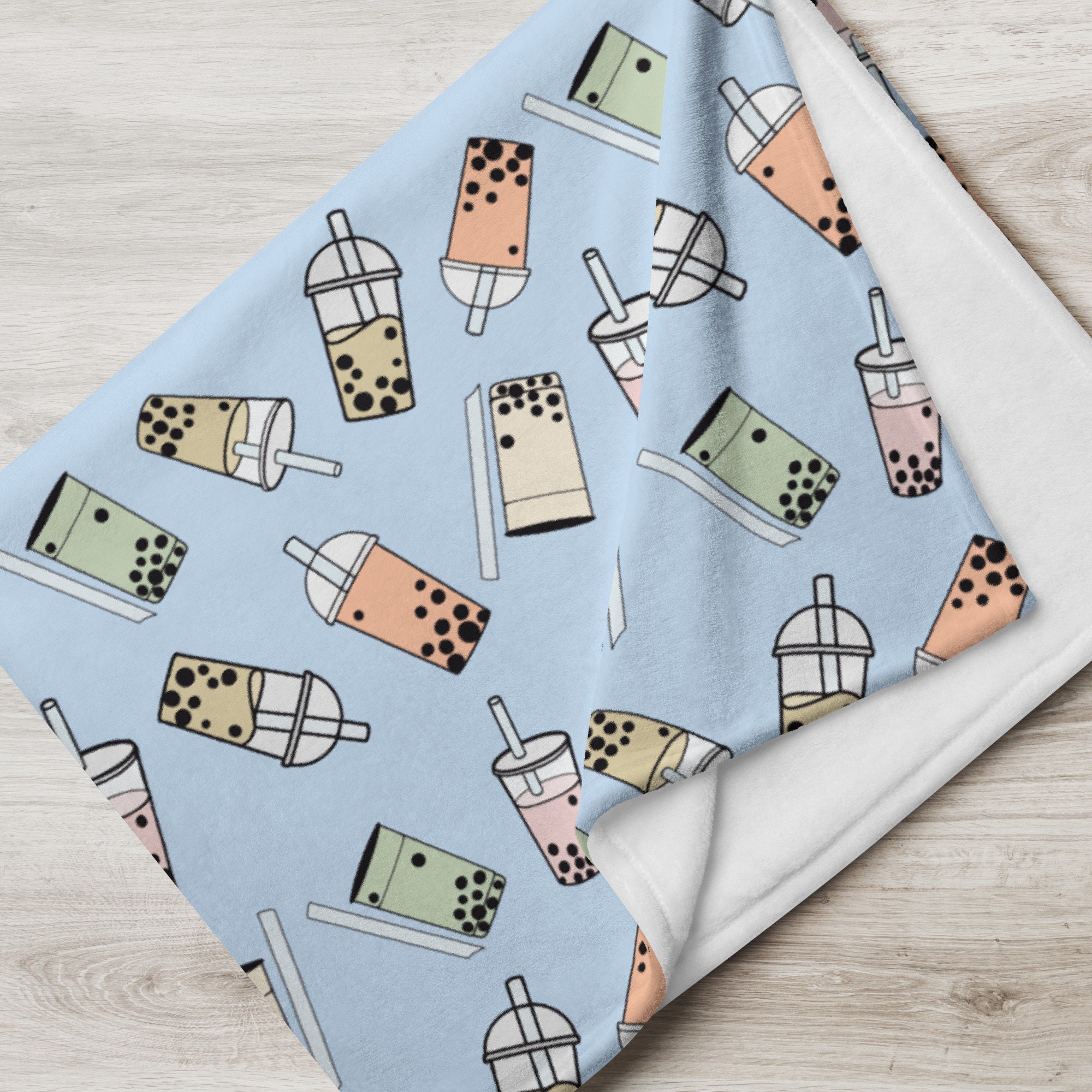 Boba Tea Throw Blanket/milk Tea Blanket/bubble Tea/peral Tea/gift for ...