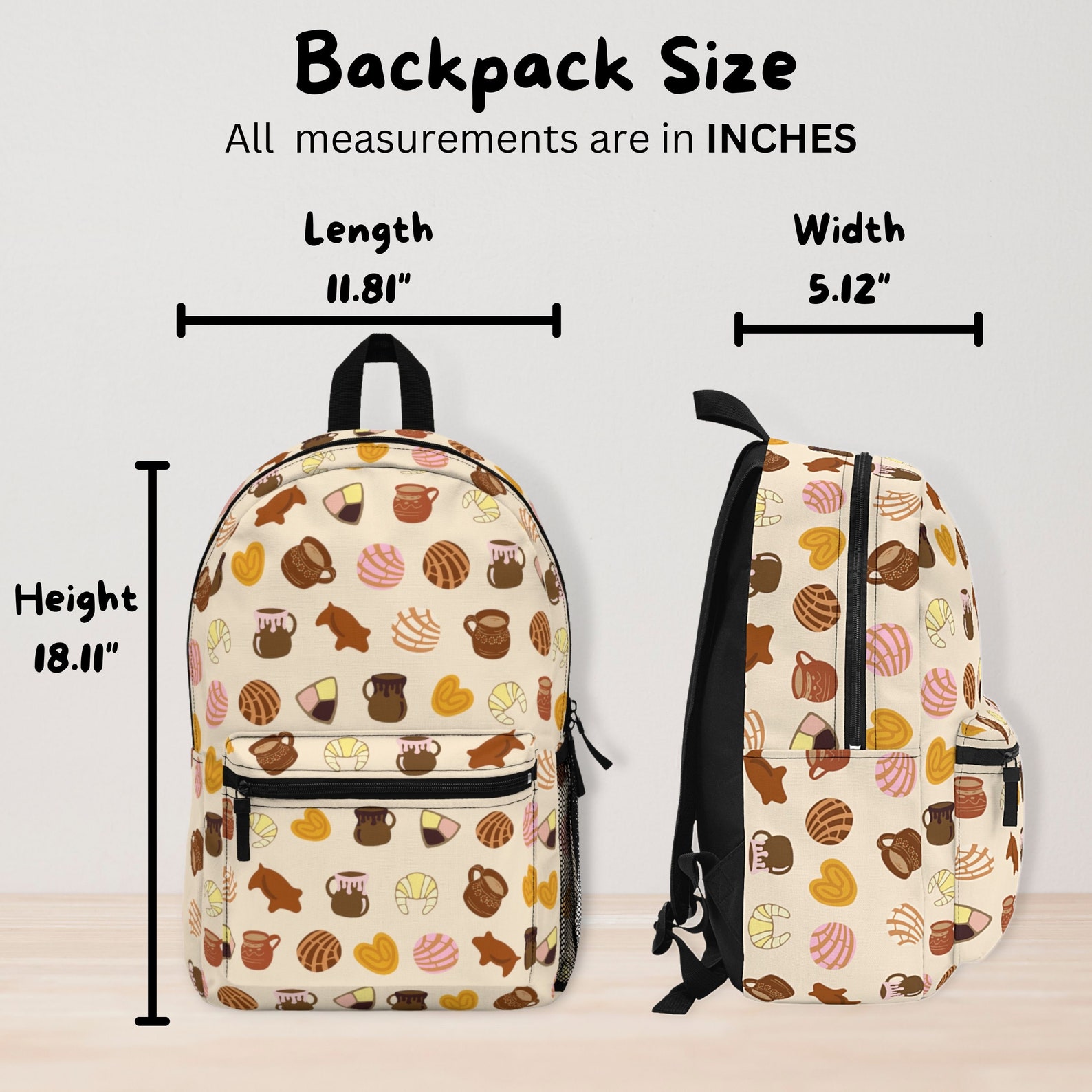 Pan Dulce Backpack/mexican Sweet Bread Student Backpack/adult - Etsy