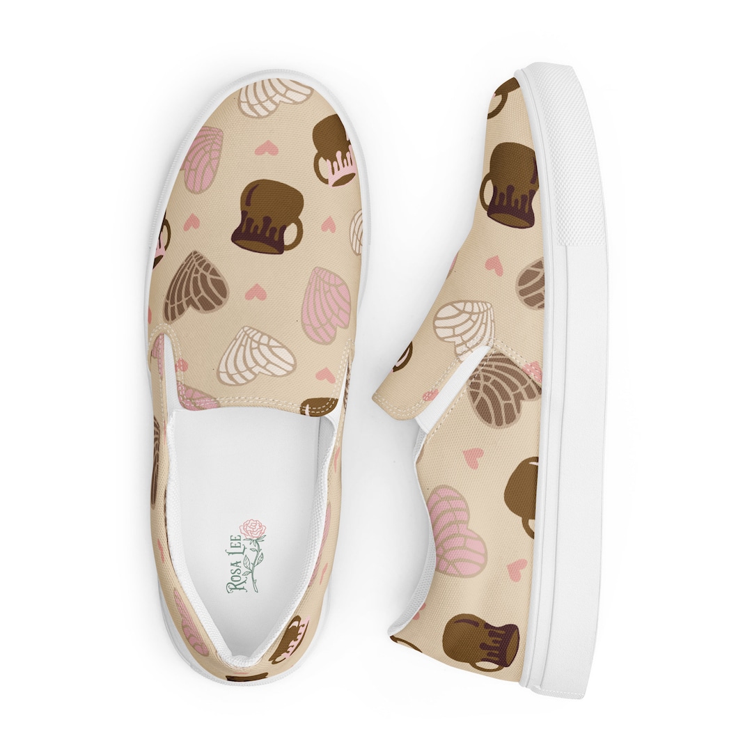 Pink Concha Shoes/women’s Slip-on Canvas Shoes/pan Dulce Shoes - Etsy