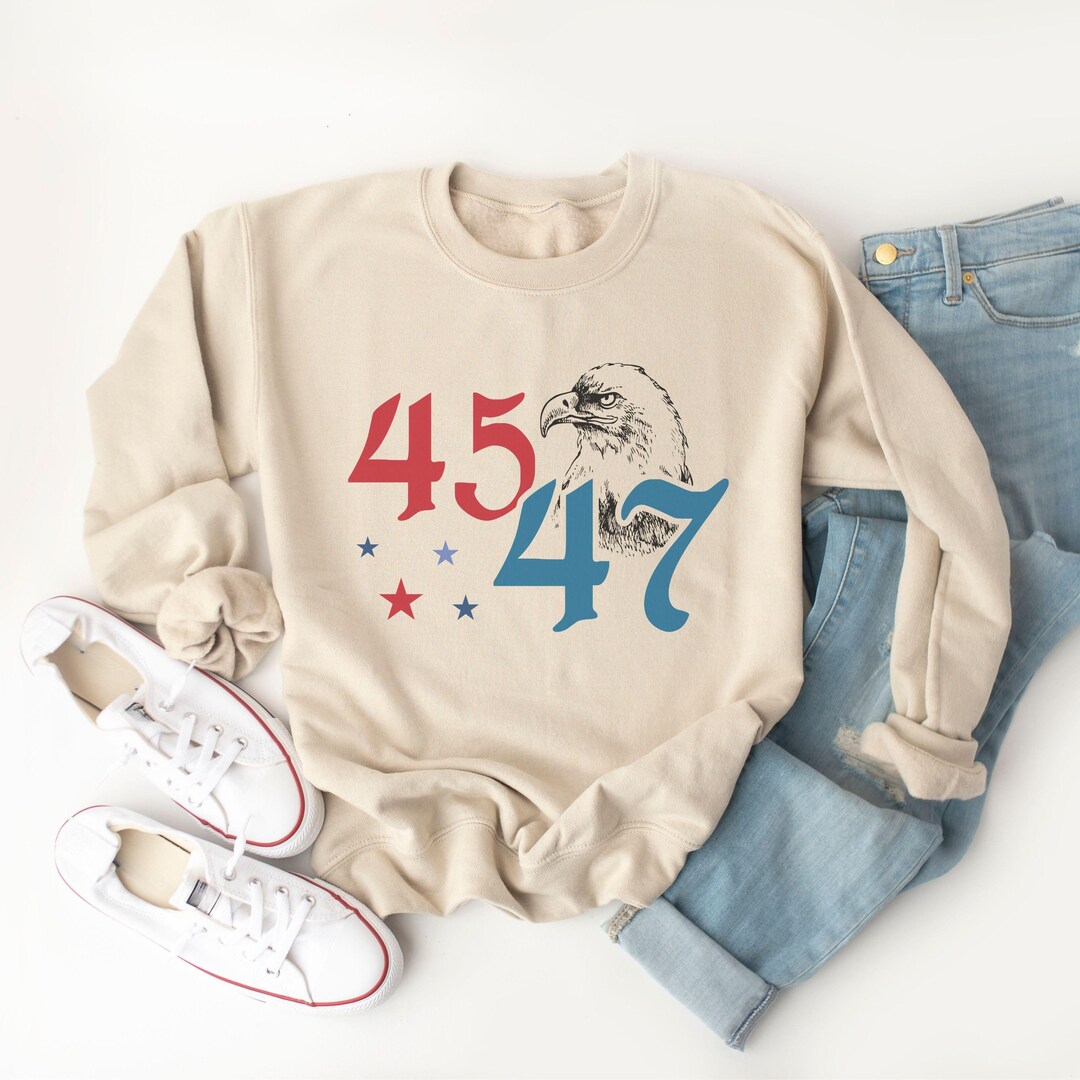 45 47 Trump Sweatshirt/trump 2024 Sweater/republican Shirt/crewneck - Etsy