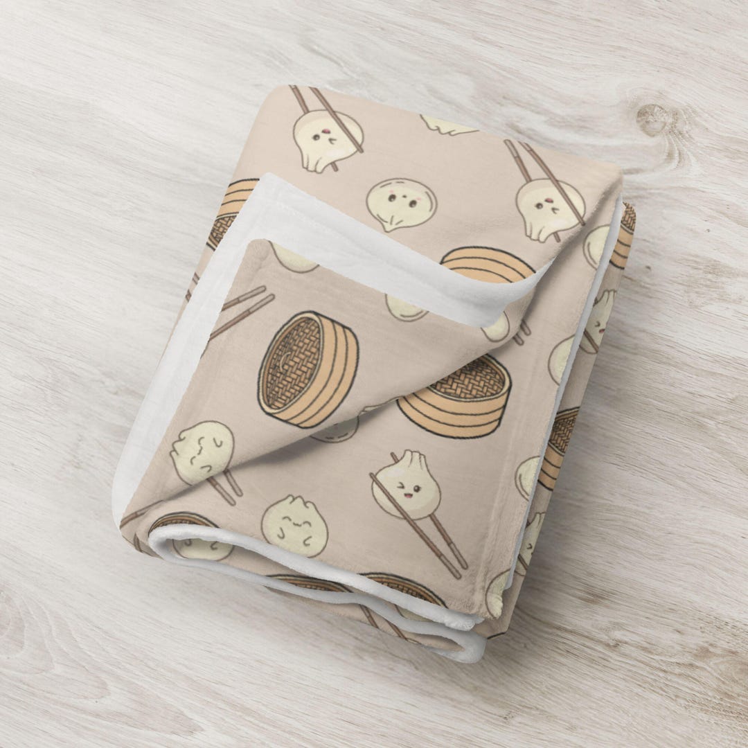 Dim Sum Dumpling Inspired Lightweight Throw Blanket - Cozy Asian Food ...