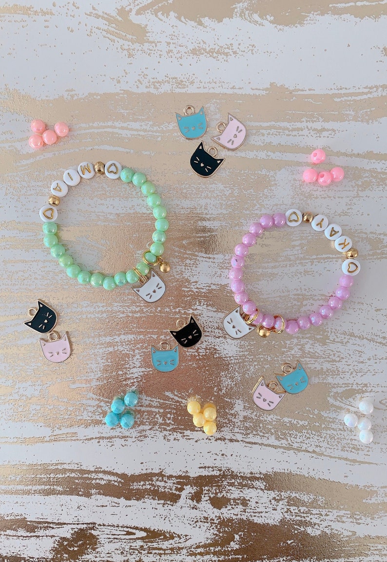 24K Personalized Kitty Braceletcustom Name Cat - Etsy