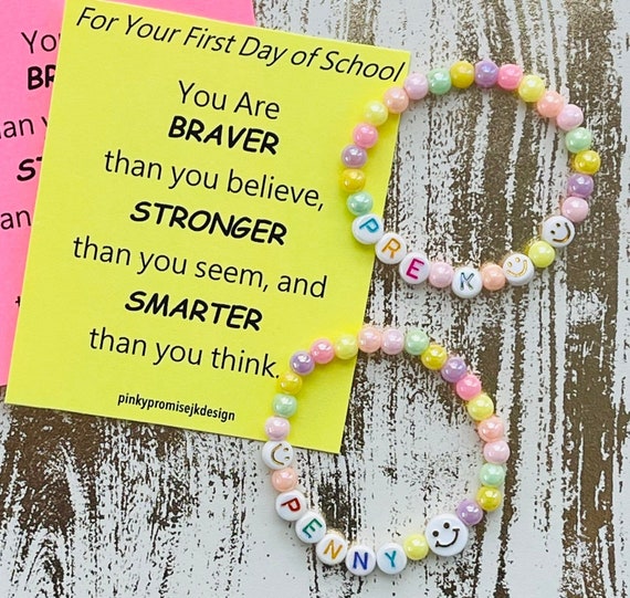 Back to School Bracelet First Day of School Bracelet | Etsy