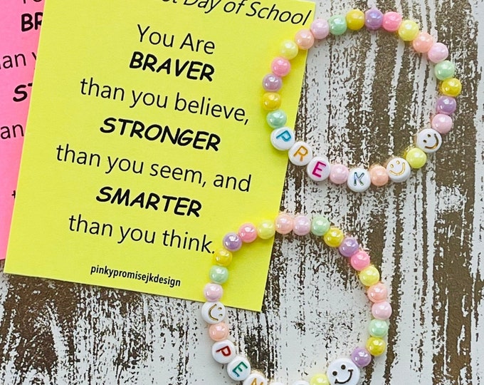Back to School Bracelet First Day of School Bracelet - Etsy
