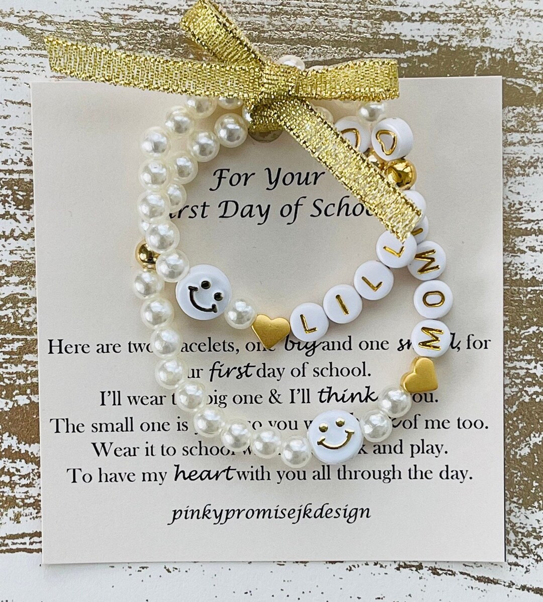 Back to School Bracelets| Mommy and Me Bracelet | First Day of School ...