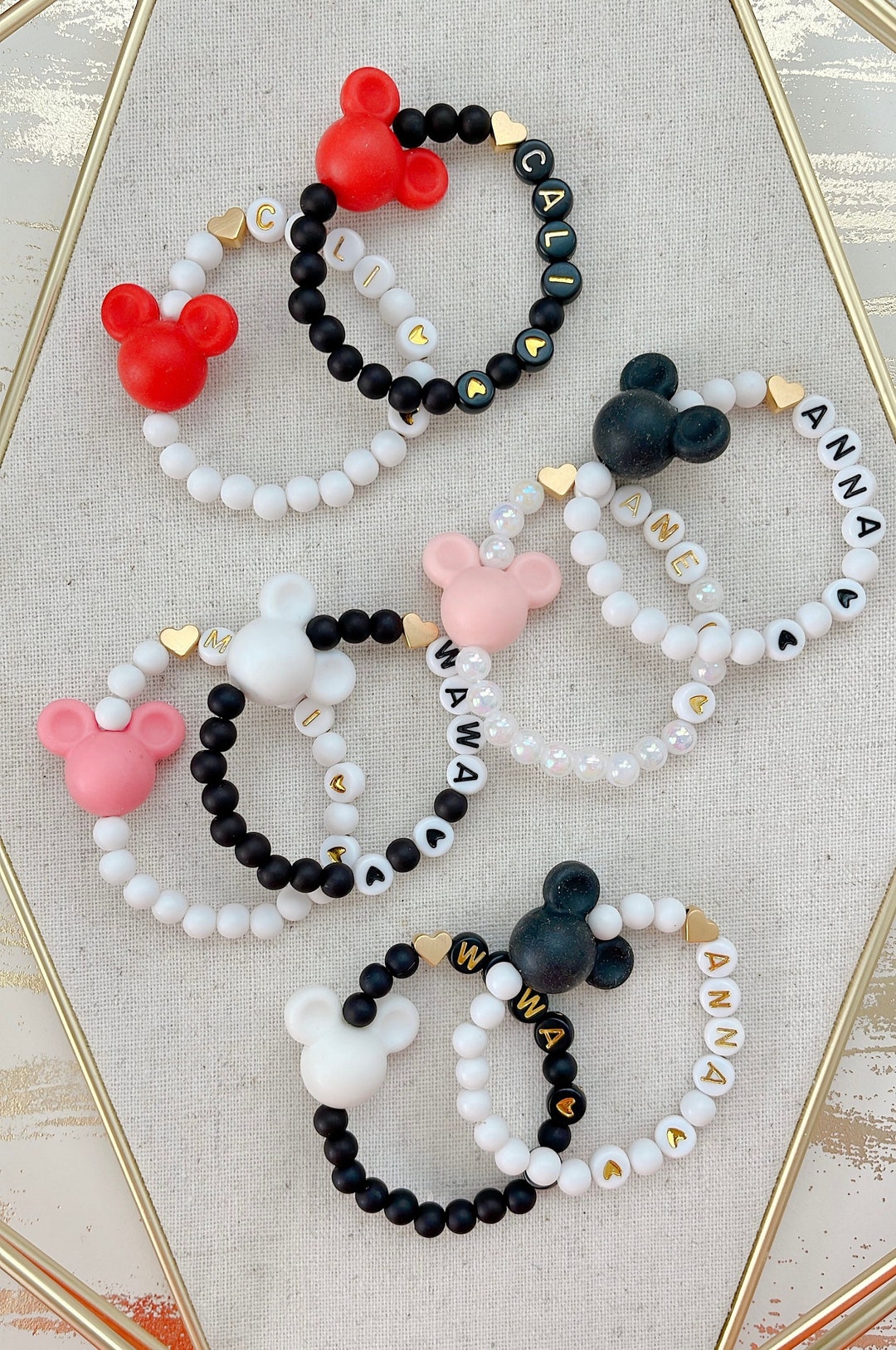 3D Mickey Beads Personalized Bracelet | Mickey Mouse Inspired Bracelet ...
