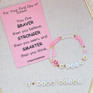 Back to School Stacking Beaded Smiley Face Bead Bracelet | School Gift ...