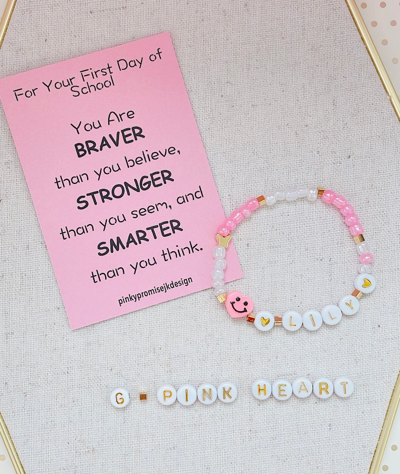 Back to School Stacking Beaded Smiley Face Bead Bracelet | School Gift ...